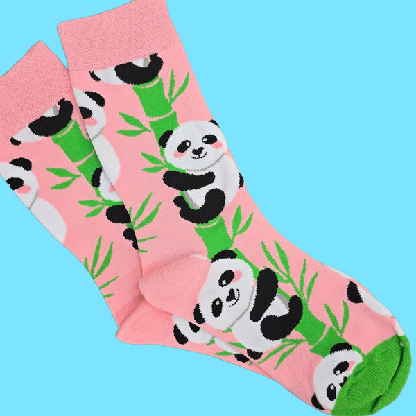 Pink Bamboo Panda Socks from the Sock Panda (Adult Medium - Women's Sh
