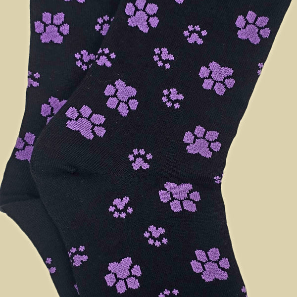 Purple Paw Print Dog Lover Socks from the Sock Panda (Adult Medium ...